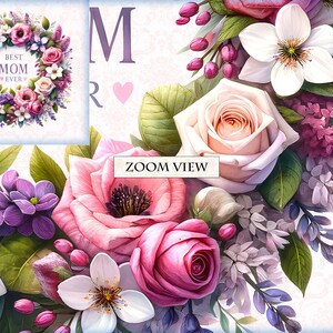 Mother's Day Wreaths, Floral Watercolor Clipart Bundle, 15 HQ Printable ...