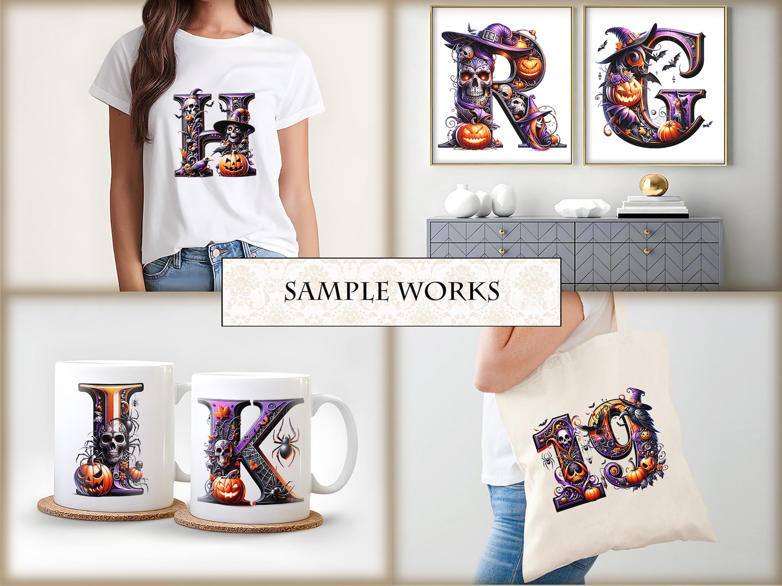 Halloween Alphabet and Numbers, Clipart Bundle, 36 HQ Printable ...