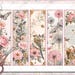 Pink and Gray Bookmarks, 2x7 Inch 20 Bookmarks in 4 Printable JPG Pages ...