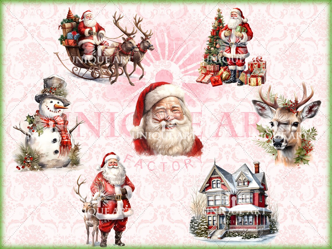 Christmas Watercolor Clipart Bundle HQ Printable PNG - Etsy