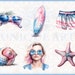 Summer Beach Watercolor Clipart Bundle HQ Printable PNG - Etsy