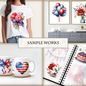 4th of July Party / Independence Day / Patriotic Watercolor Clipart ...