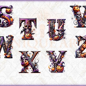 Halloween Alphabet and Numbers, Clipart Bundle, 36 HQ Printable ...
