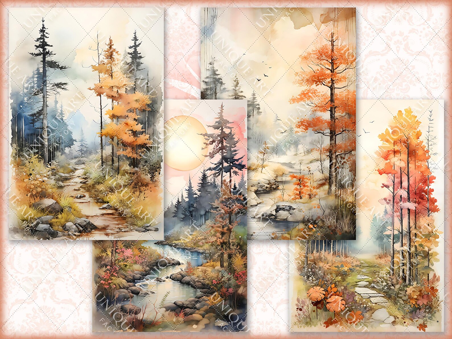 Autumn Landscape Vol.02, Fall View, Printable HQ 16 JPG Image ...