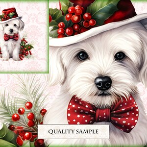 Christmas Puppies, Cute Puppy Watercolor Clipart Bundle, HQ Printable ...