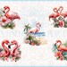 Flamingos Flamingo Birds Themed Watercolor Clipart Bundle HQ Printable ...