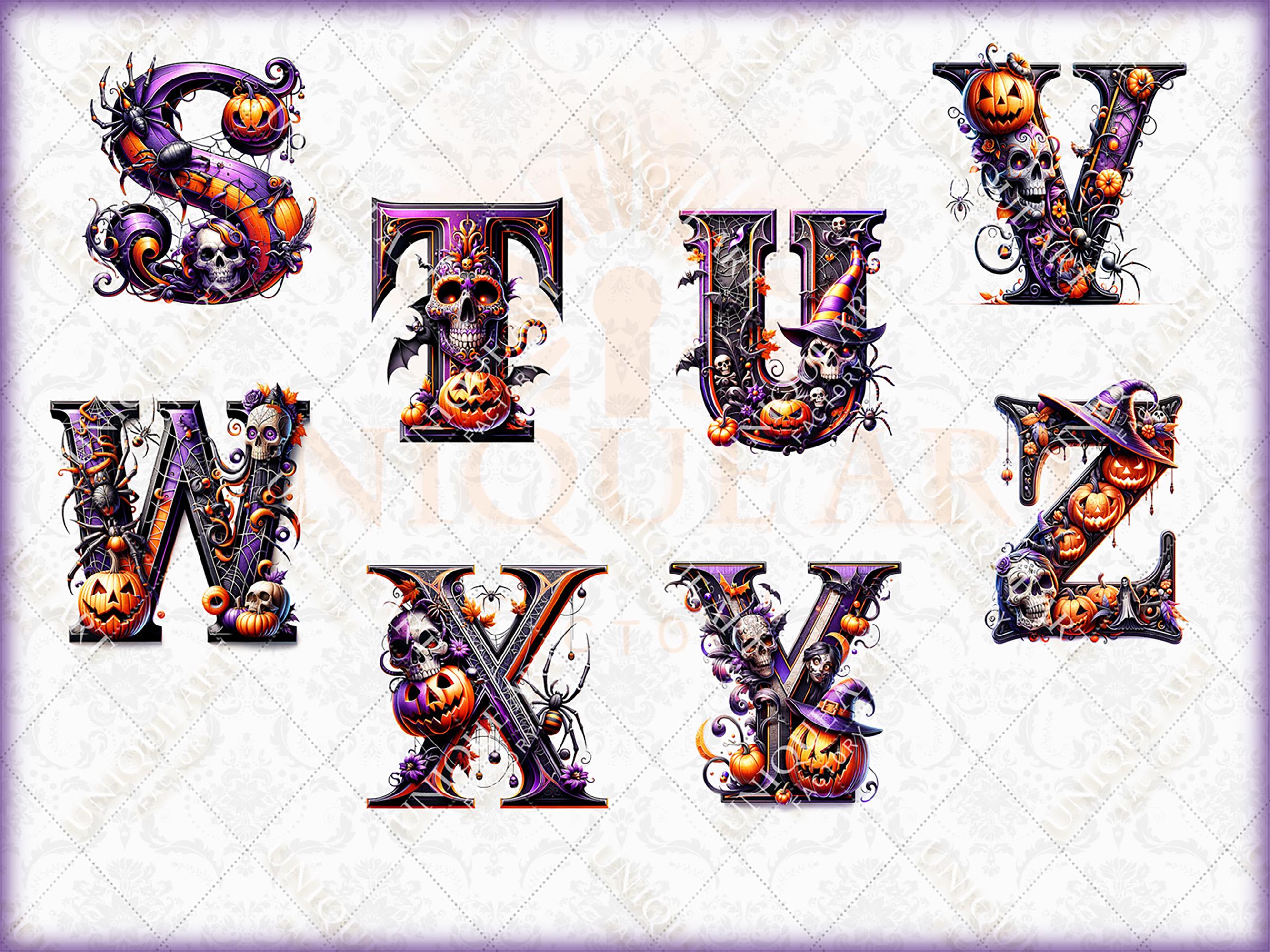 Halloween Alphabet and Numbers, Clipart Bundle, 36 HQ Printable ...