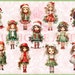 Christmas Holly Jolly Girl, Watercolor Clipart Bundle, 22 HQ Printable ...