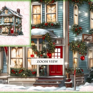 Christmas Houses, Winter Cozy House, Watercolor Clipart Bundle, 12 HQ ...