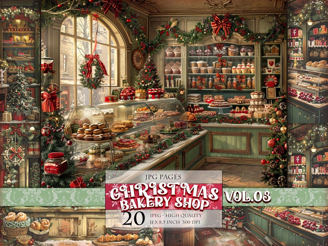 Christmas Bakery Shop Vol.03, Printable Digital Images, Scrapbook Pages ...