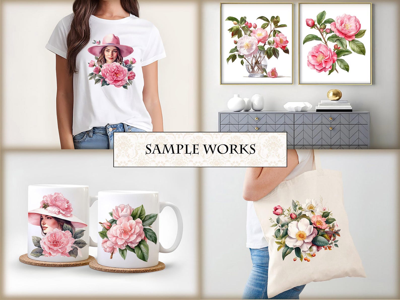 Camellias - Camellia Flower Themed Watercolor Clipart Bundle, 30 HQ ...