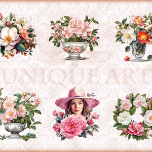 Camellias Camellia Flower Themed Watercolor Clipart Bundle, HQ ...