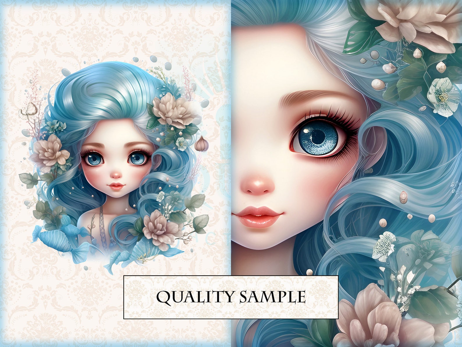 Little Cute Mermaids Magical Sea Maiden Sea Princess - Etsy