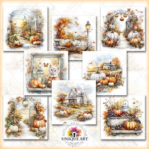 Autumn Season Printable 40 JPG Image, Whimsical Pumpkins, Fall ...