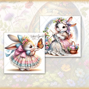 Spring Bunny, Easter Rabbit, Clipart Bundle, 22 HQ Printable Image, JPG ...