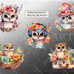 Cute Owls, Watercolor Clipart Bundle, Junk Journal, Scrapbook ...
