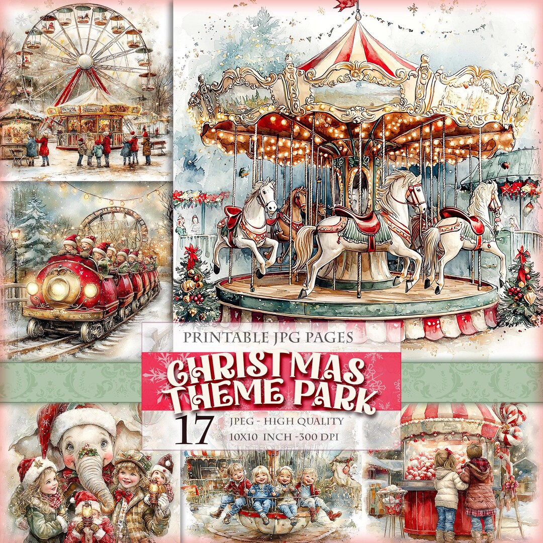 Christmas Theme Park, Noel Amusement Park, Printable 17 HQ JPG Images ...