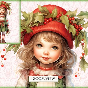 Christmas Holly Jolly Girl, Watercolor Clipart Bundle, 22 HQ Printable ...