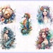 Elegant Mermaids Magical Sea Maiden Sea Princess Watercolor Clipart HQ ...