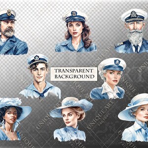 Nautical Marine Themed Watercolor Clipart Bundle HQ Printable PNG ...