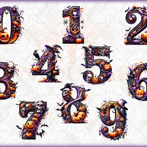Halloween Alphabet and Numbers, Clipart Bundle, 36 HQ Printable ...