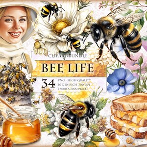 Bee Life Honeybee and Beekeeping Themed Watercolor Clipart - Etsy