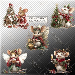Christmas Fairy Mouse, Printable 15 HQ PNG Clipart Bundle, Scrapbook ...