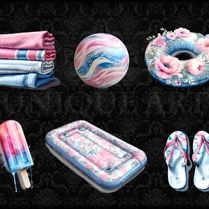 Summer Beach Watercolor Clipart Bundle HQ Printable PNG - Etsy