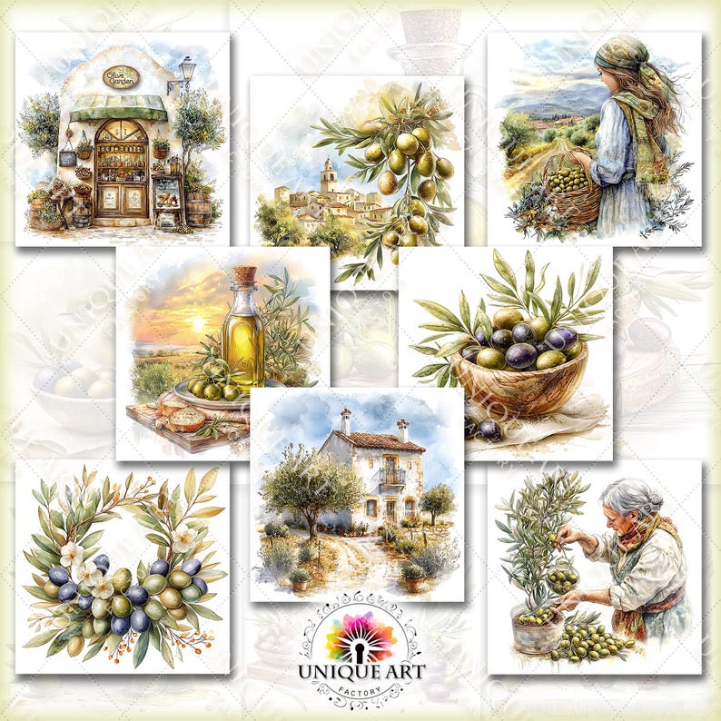 Olive Story Vol.02, Printable HQ 30 JPG Image, Olive Oil Harvest ...