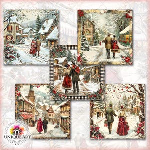 Christmas People on the Street, Printable Digital Images HQ 23 JPG ...