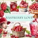 Raspberry Love Raspberry Themed Watercolor Clipart Bundle - Etsy