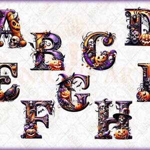 Halloween Alphabet and Numbers, Clipart Bundle, 36 HQ Printable ...