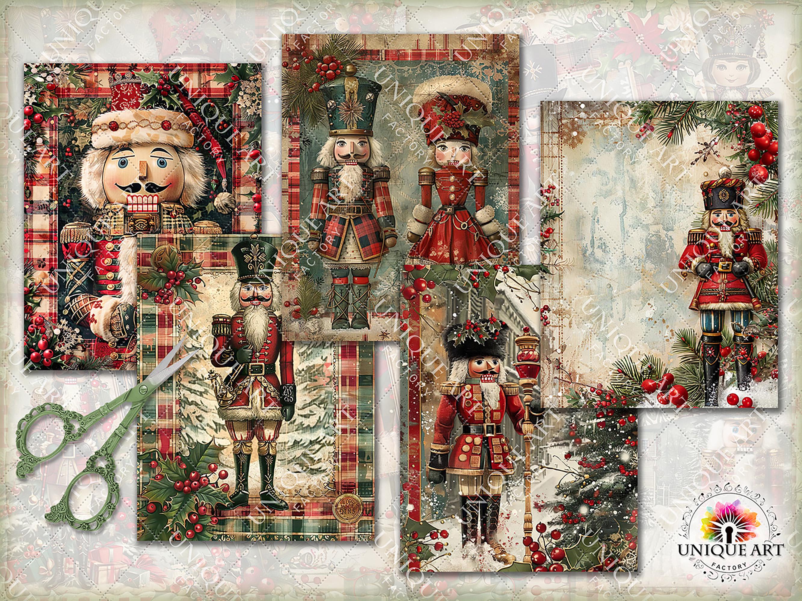 Christmas Vintage Nutcrackers, Digital Collage Sheet, Printable Pages ...