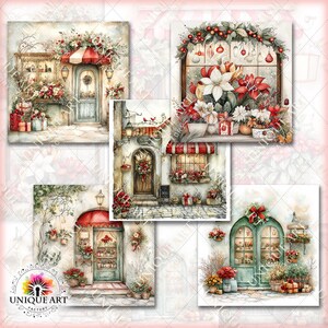 Christmas Flower Shop, Printable 22 JPG Images for Scrapbook Junk ...