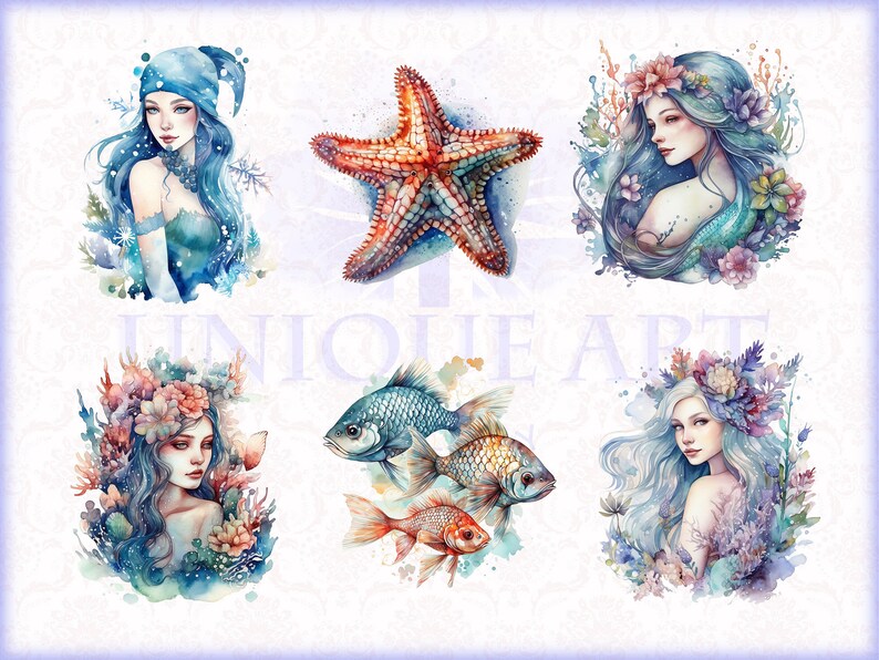 Elegant Mermaids Magical Sea Maiden Sea Princess - Etsy