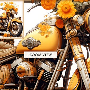 Autumn Motorcycles, Classic Boho Style Motorcycle, Watercolor Printable ...