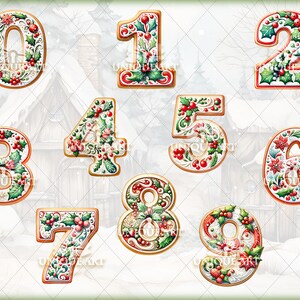 Christmas Alphabet and Numbers, Clipart Bundle, 36 HQ Printable ...