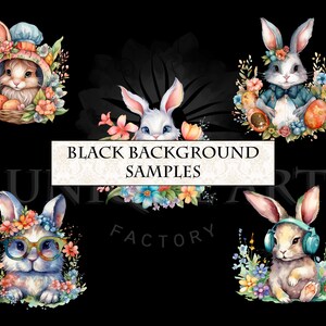 Cute Bunnys Easter Watercolor Clipart Bundle Rabbits and - Etsy