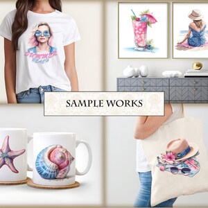 Summer Beach Watercolor Clipart Bundle 30 HQ Printable PNG 12 JPEG ...