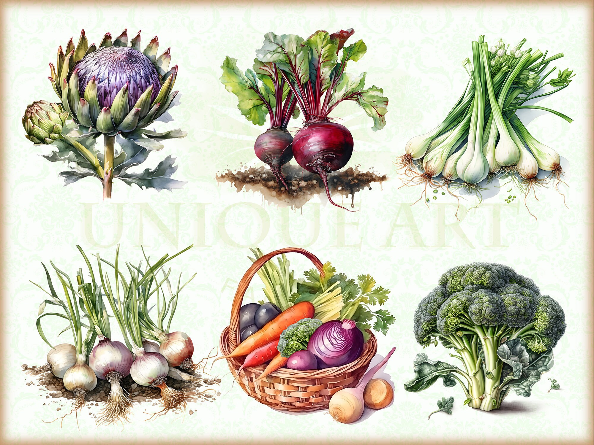 Vegetables Vol.01 Watercolor Clipart Bundle HQ Printable - Etsy