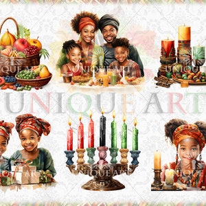 Kwanzaa, African American Heritage Celebration, Watercolor Clipart ...