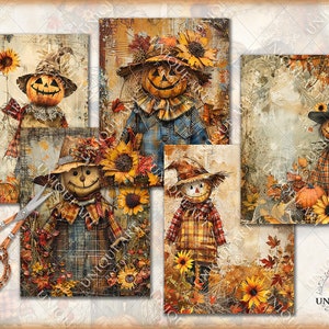 Autumn Scarecrow Vol.02, Autumn Landscape, Printable Digital Scrapbook ...