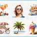 Summer Beach Colorfully Watercolor Clipart Bundle HQ - Etsy