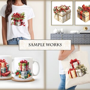 Christmas Gift Box, Watercolor Clipart Bundle, 20 HQ Printable PNG ...