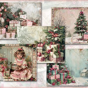 Christmas Vintage Gift Boxes, Digital Collage Sheet, Printable Pages ...