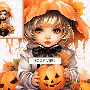 Halloween Cute Girls, Watercolor Clipart Bundle, HQ Printable, PNG ...