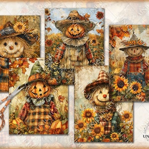 Autumn Scarecrow Vol.02, Autumn Landscape, Printable Digital Scrapbook ...
