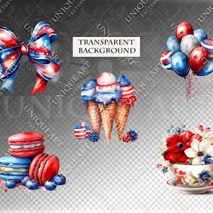 4th of July Party / Independence Day / Patriotic Watercolor Clipart ...