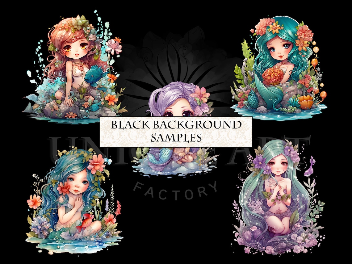 Little Cute Mermaids Magical Sea Maiden Sea Princess - Etsy