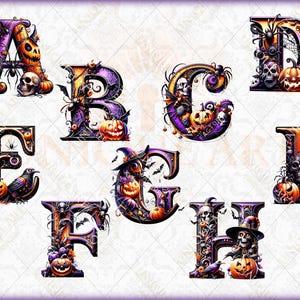 Halloween Alphabet and Numbers, Clipart Bundle, 36 HQ Printable ...